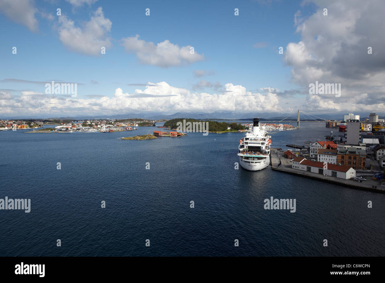 The cruise ship Discovery, moored at the Port of Stavanger, Norway ...