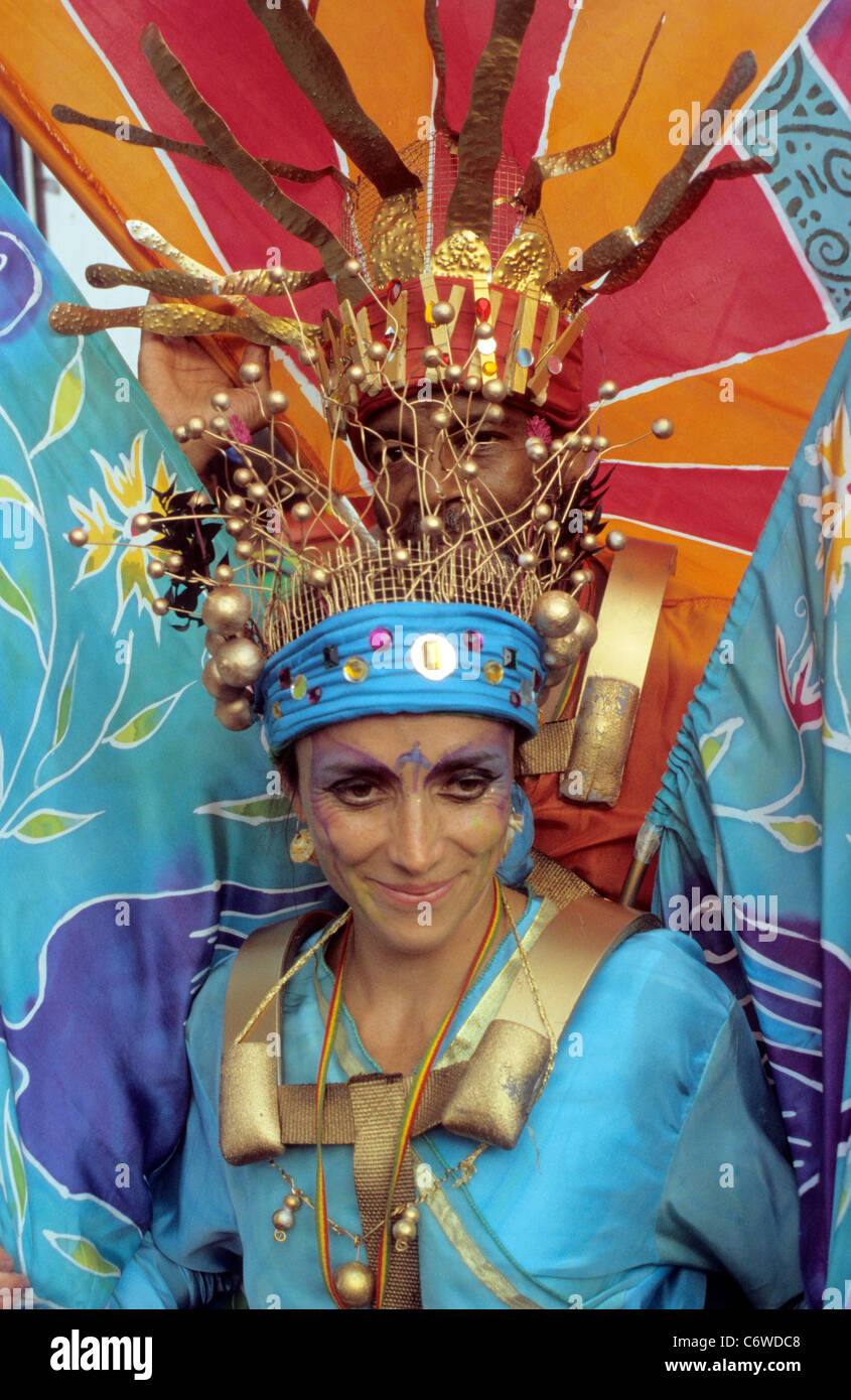 elaborate dresses at the Nottinghill carnival, london Stock Photo - Alamy