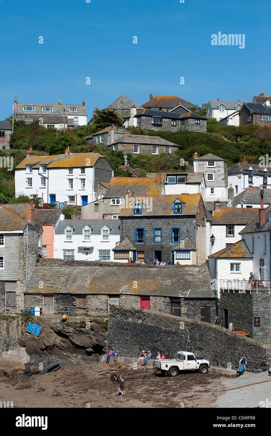 Tourists visiting the pretty seaside fishing village of Port Isaac in ...