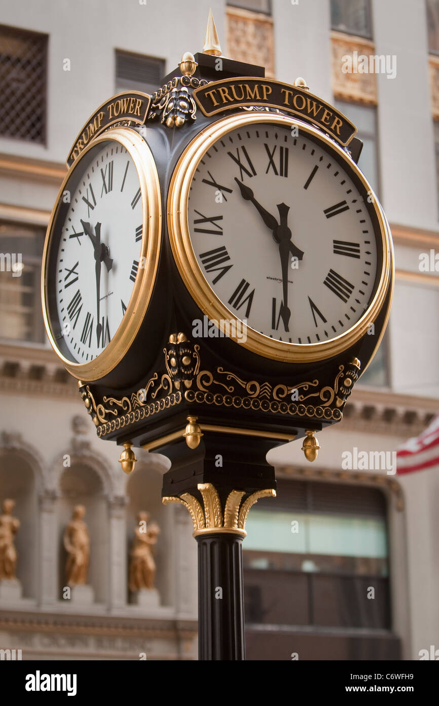 The Trump Tower street clock is pictured on Fifth Avenue in the New ...