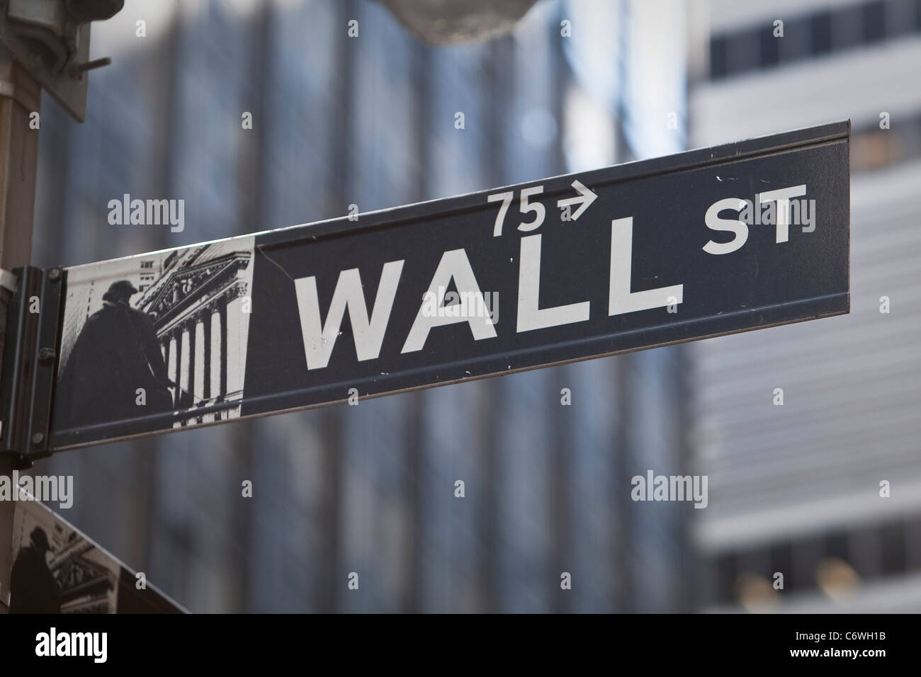 Wall Street sign is seen in the New York City borough of Manhattan, NY ...