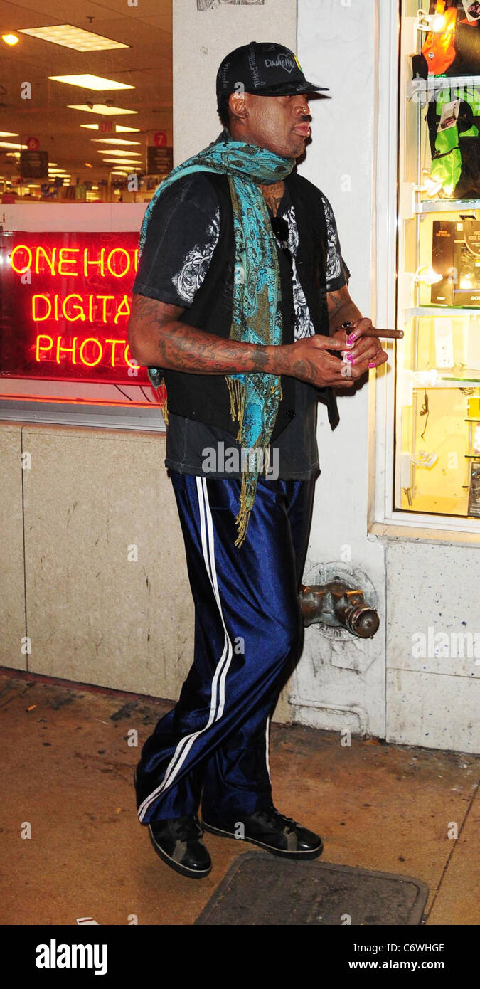 Dennis Rodman attends Carmen Electra's birthday celebration in Miami ...
