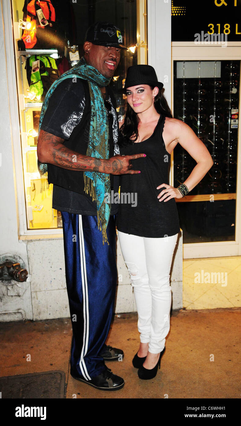 Dennis Rodman and a friend attend Carmen Electra's birthday celebration ...