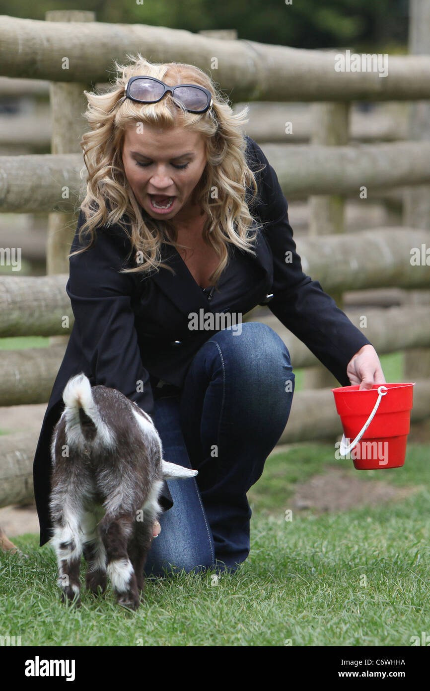 Kerry Katona visits Christmas Tree farm with her children Kent, England ...