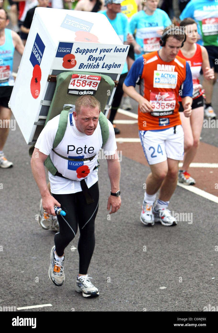 Runners competing in the 2010 Virgin London Marathon London, England ...