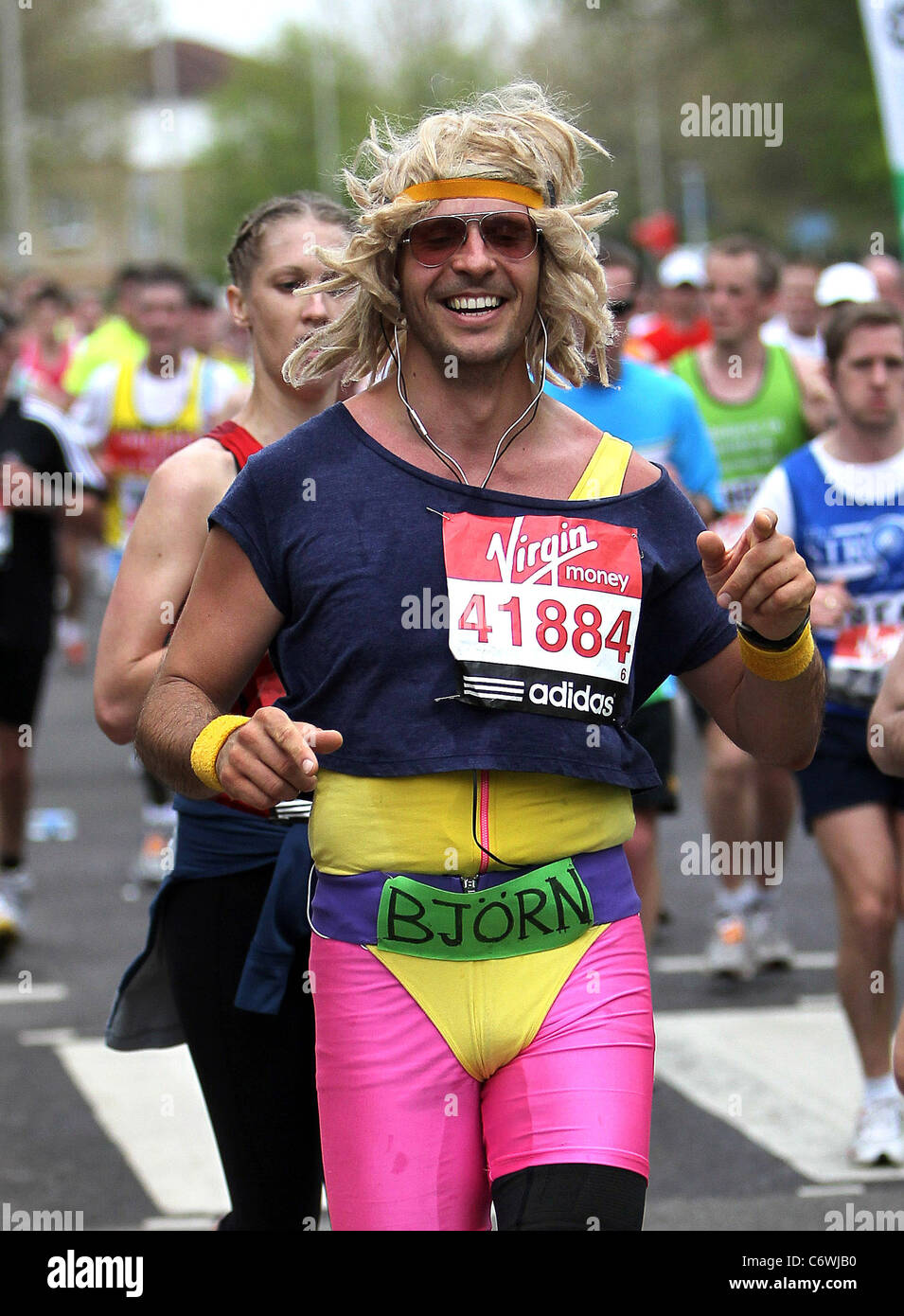 Runners competing in the 2010 Virgin London Marathon London, England ...