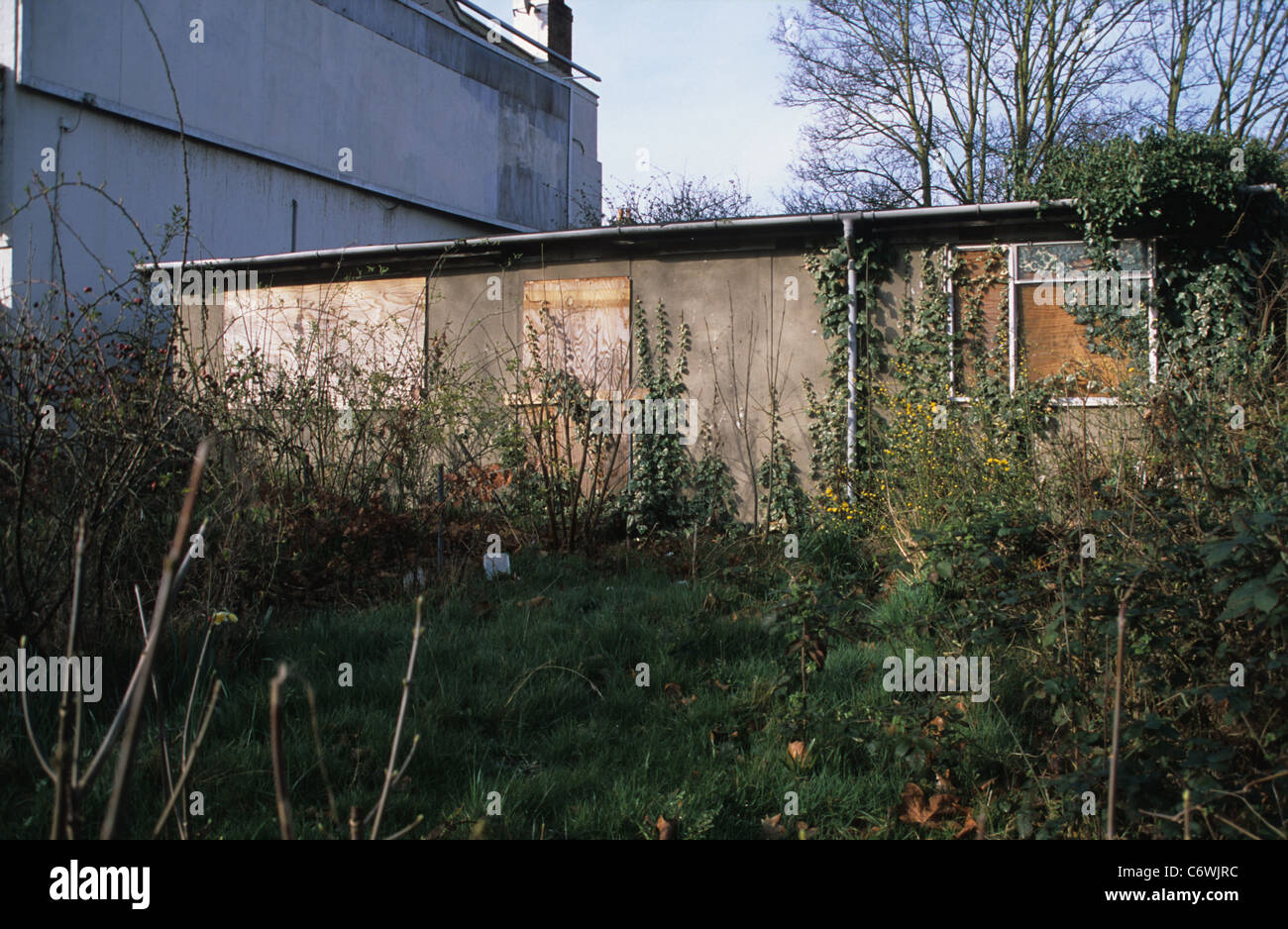Derelict prefab south London England UK Stock Photo - Alamy