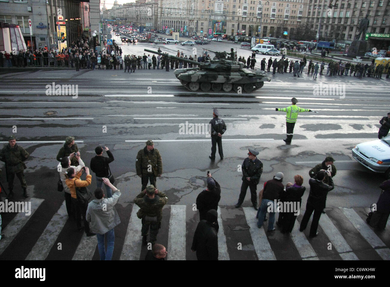Rehearsals are underway ahead of a parade in Moscow on 9th May to ...