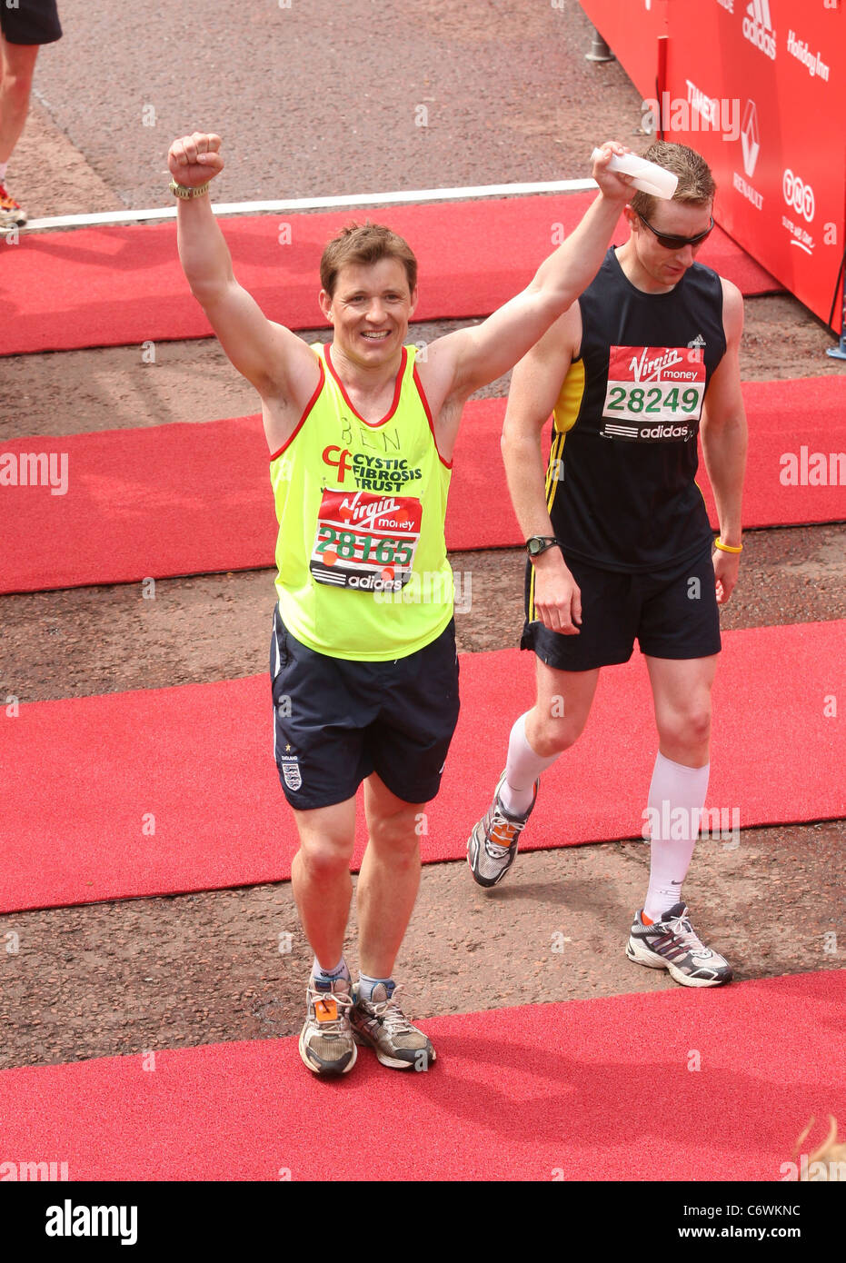 Ben Shepherd The finish line of the 2010 Virgin London Marathon at the ...
