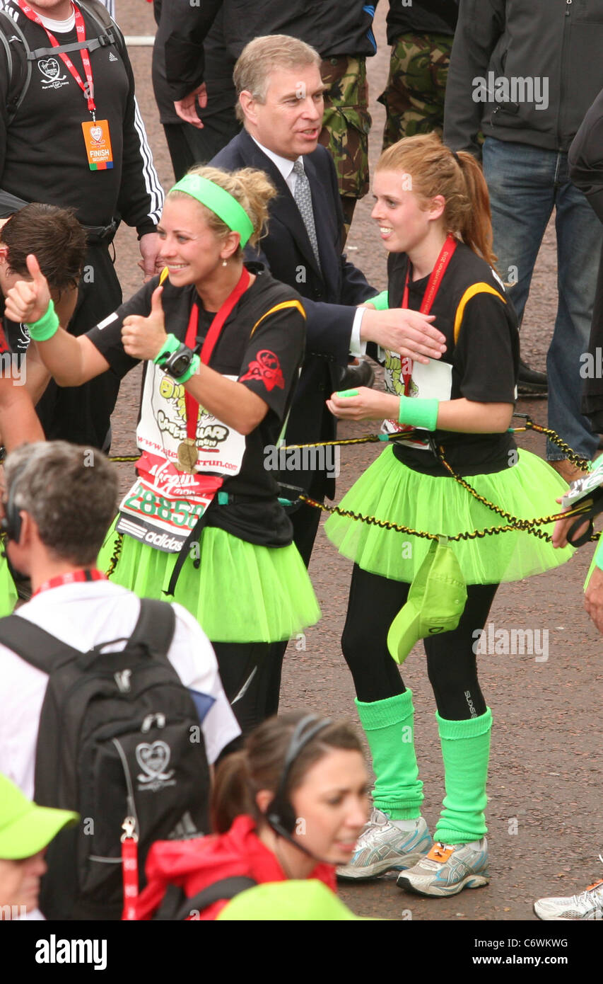 Prince Andrew and Princess Beatrice The finish line of the 2010 Virgin ...