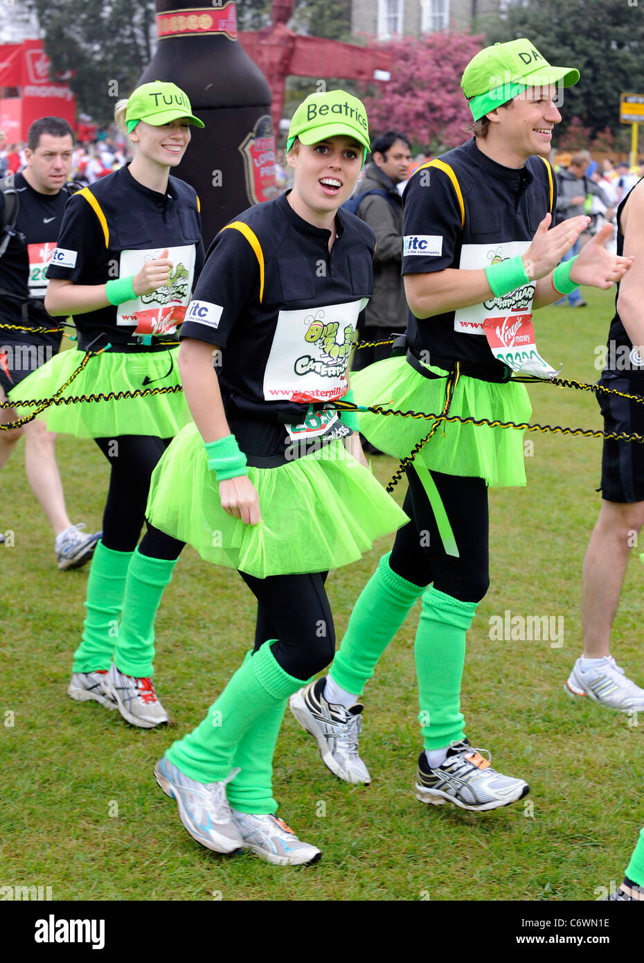 Princess Beatrice at the start of the 2010 London Marathon, with her ...