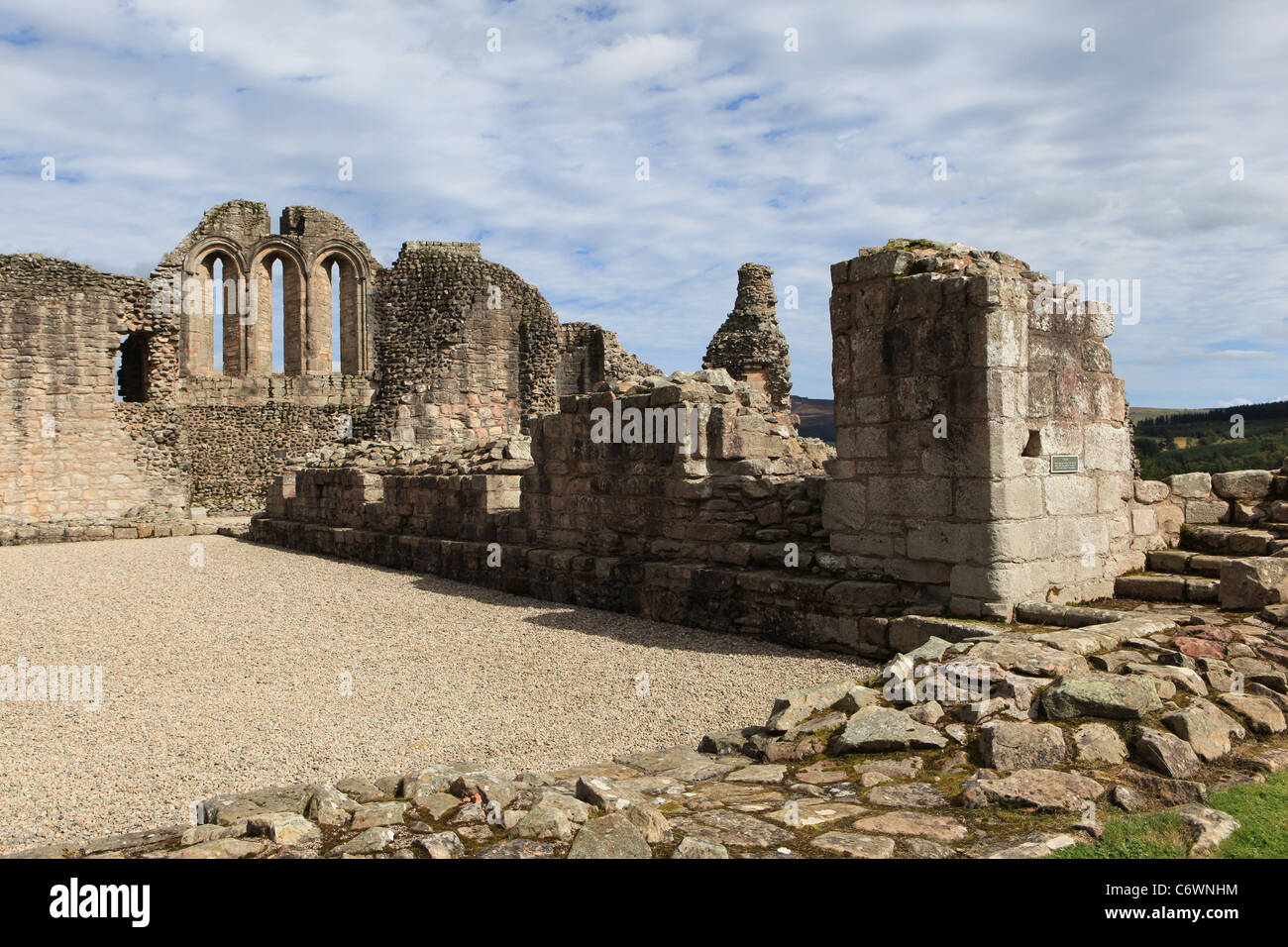 The chapel (left) and an interval tower (right) at thirteenth century ...