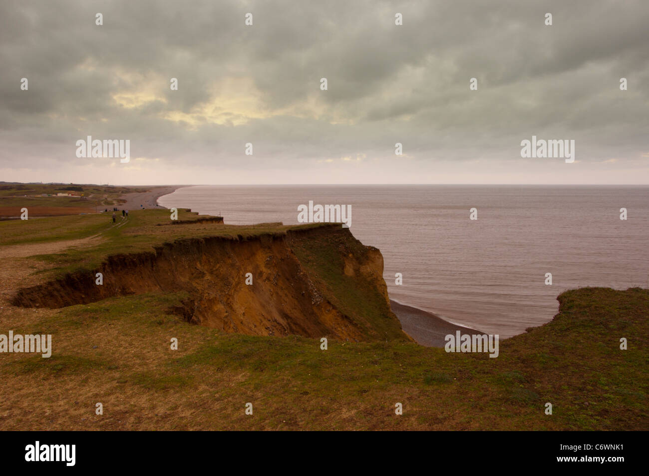 Weybourne cliffs Norfolk coastal path winter Stock Photo - Alamy