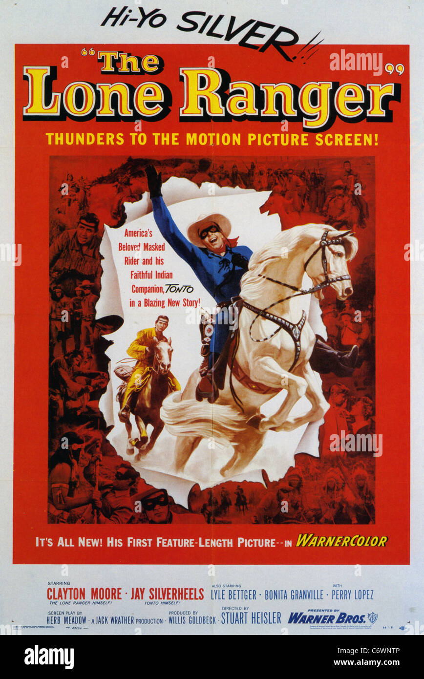 THE LONE RANGER Poster for 1956 Wrather Productions film with Clayton ...