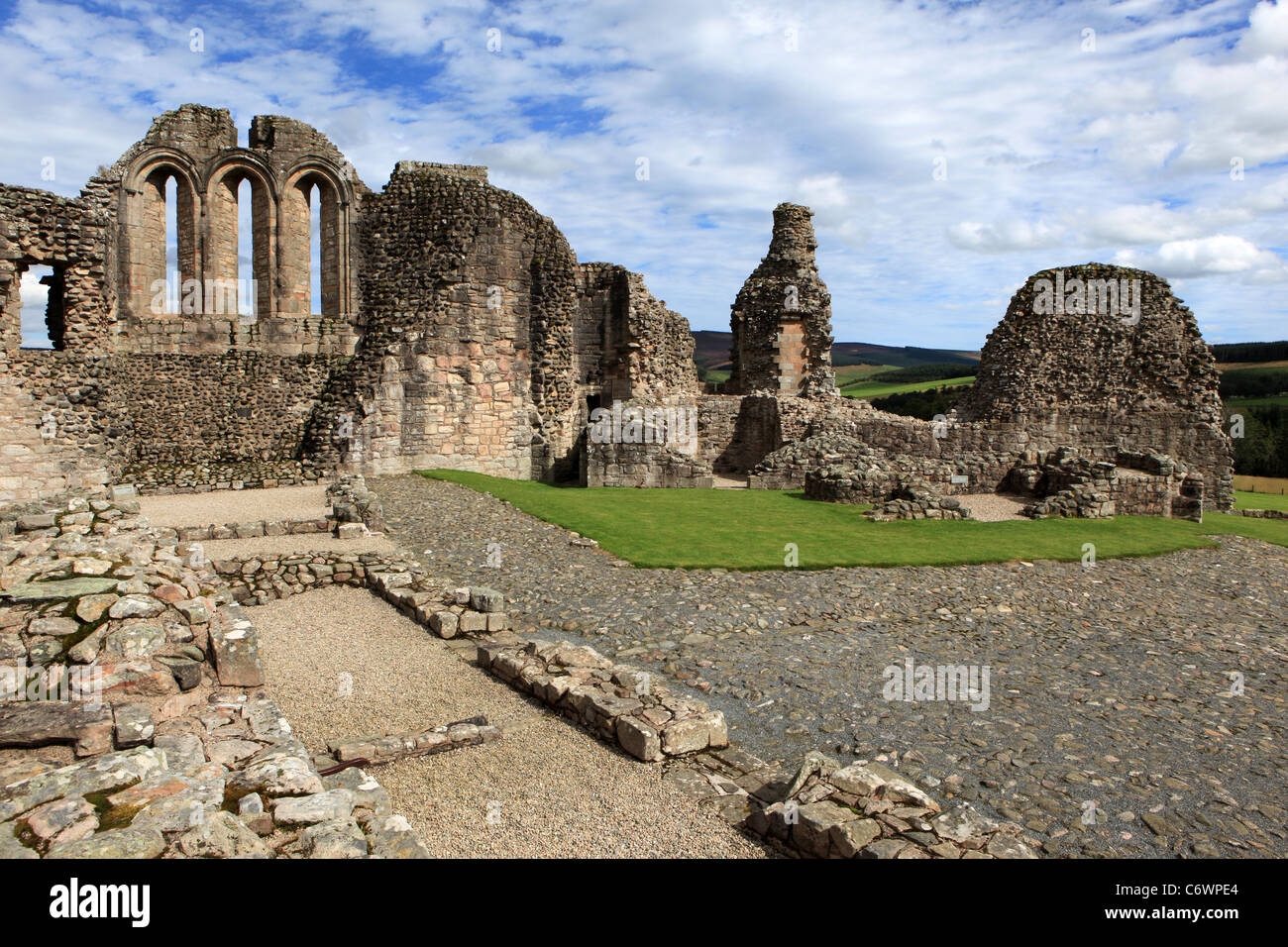 The chapel (left) and an interval tower (right) at thirteenth century ...