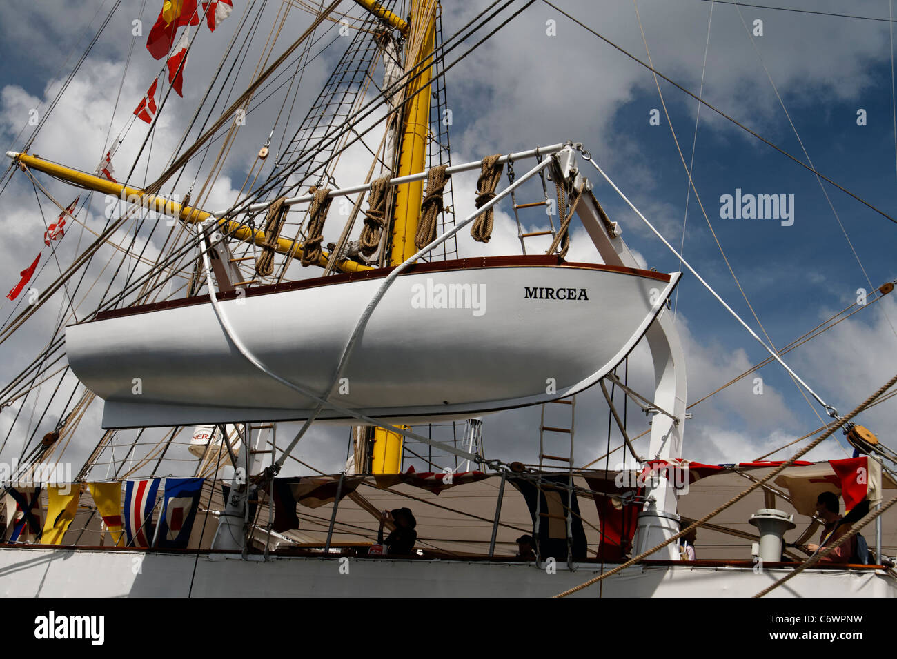 Lifeboat, Mircea : three masted barque, moored in the Penfeld, military ...