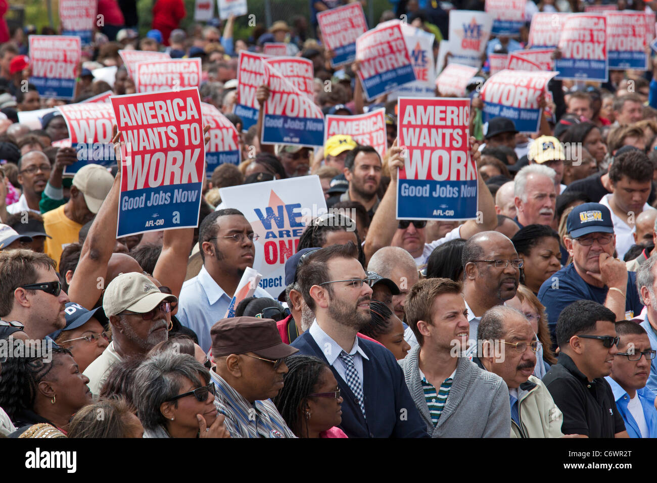 Detroit, Michigan - The crowd at President Barack Obama's Labor Day ...