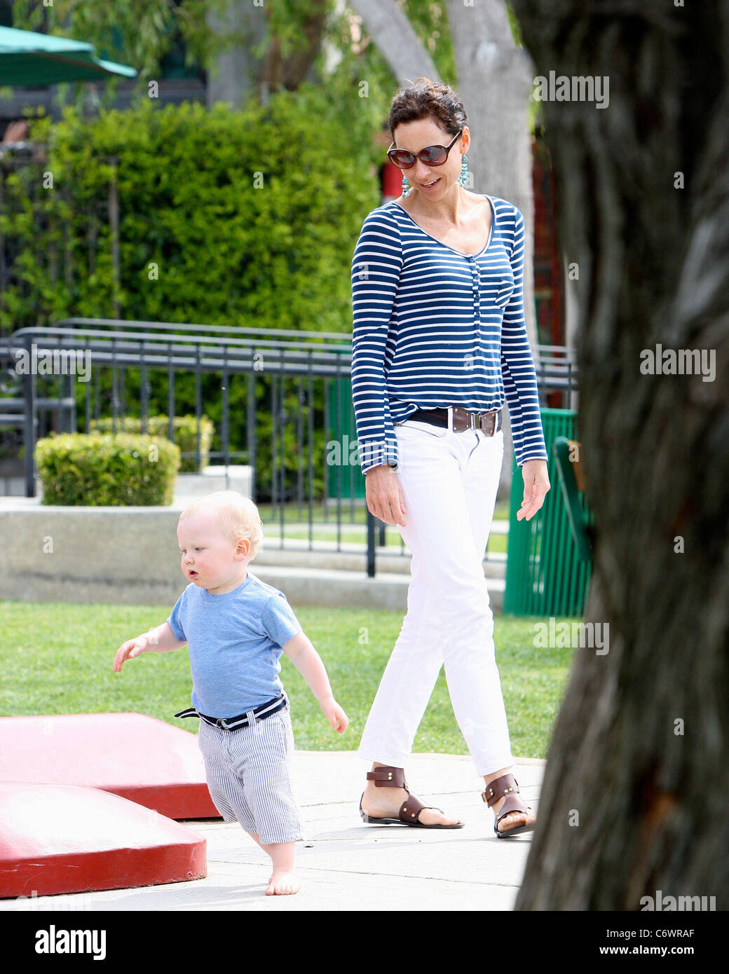 Minnie Driver and son Henry playing at Cross Creek Park in Malibu Los ...