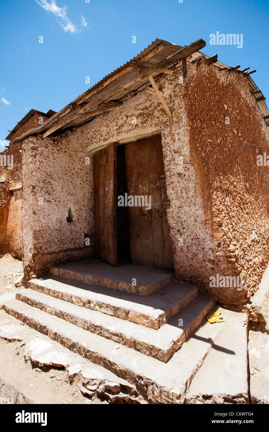 Traditional architecture in the walled city of Harar in Eastern ...