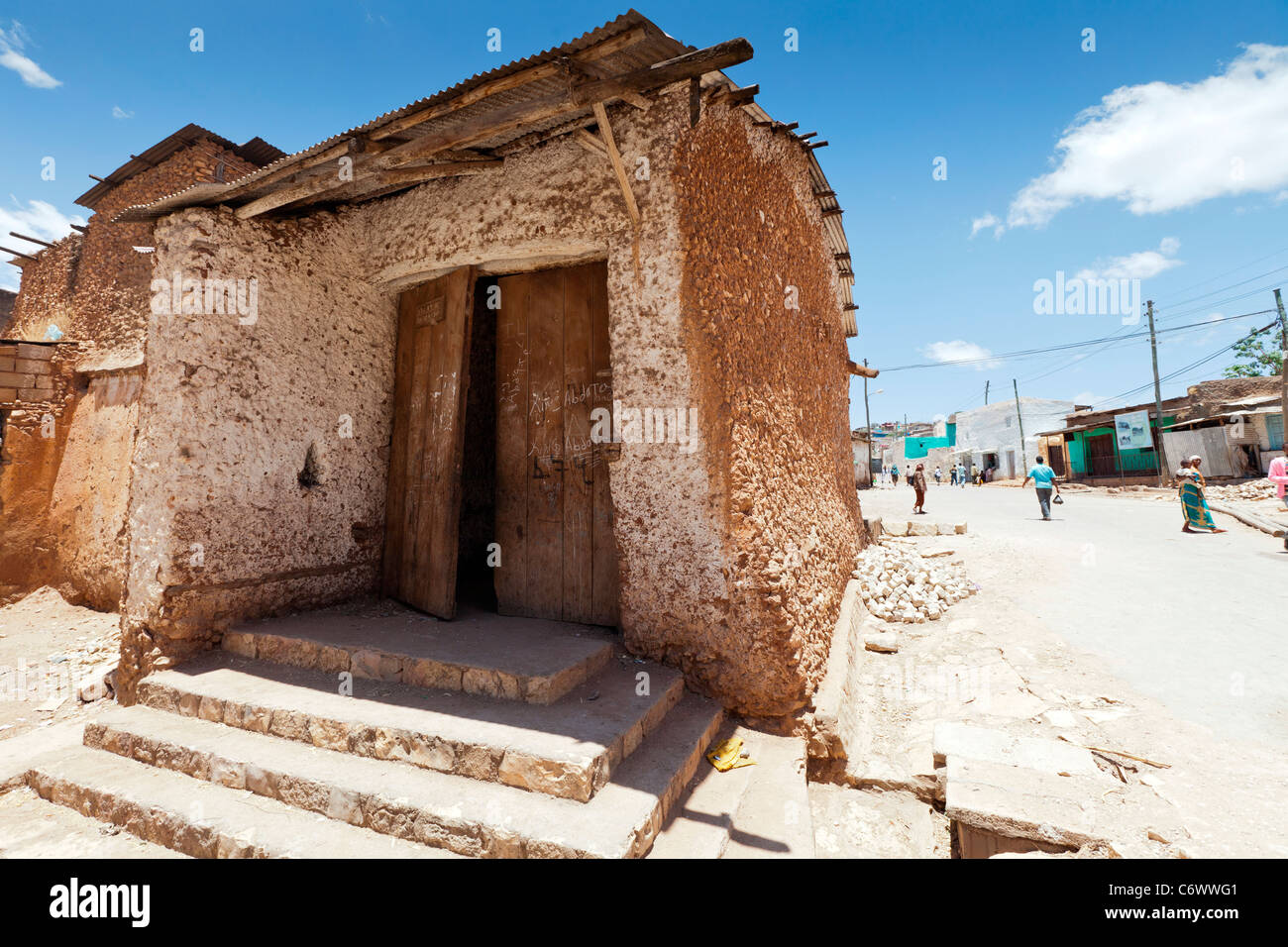Traditional architecture in the walled city of Harar in Eastern ...