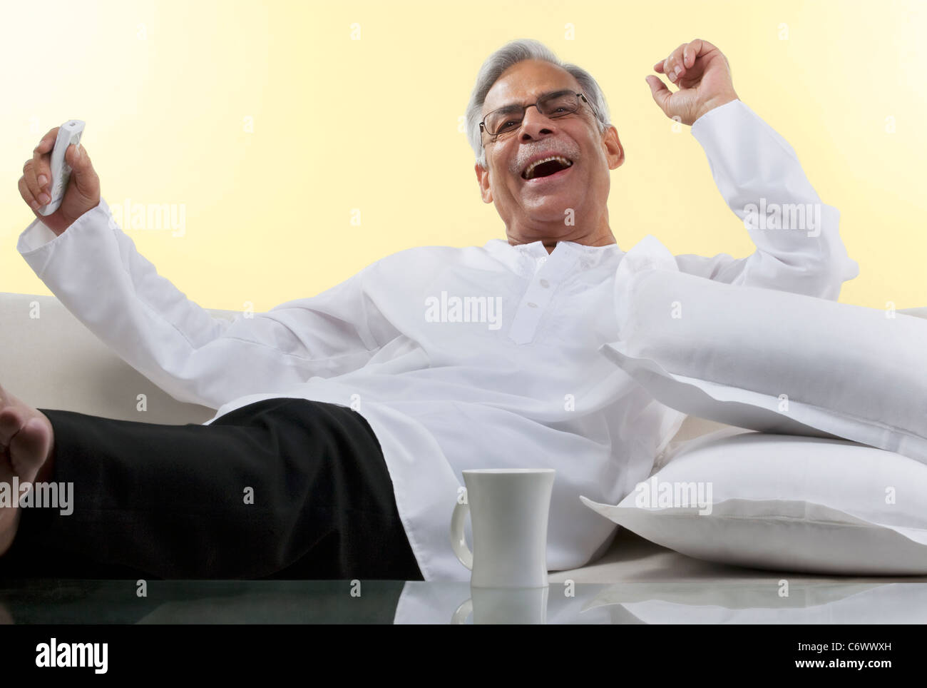 Old man enjoying himself Stock Photo - Alamy