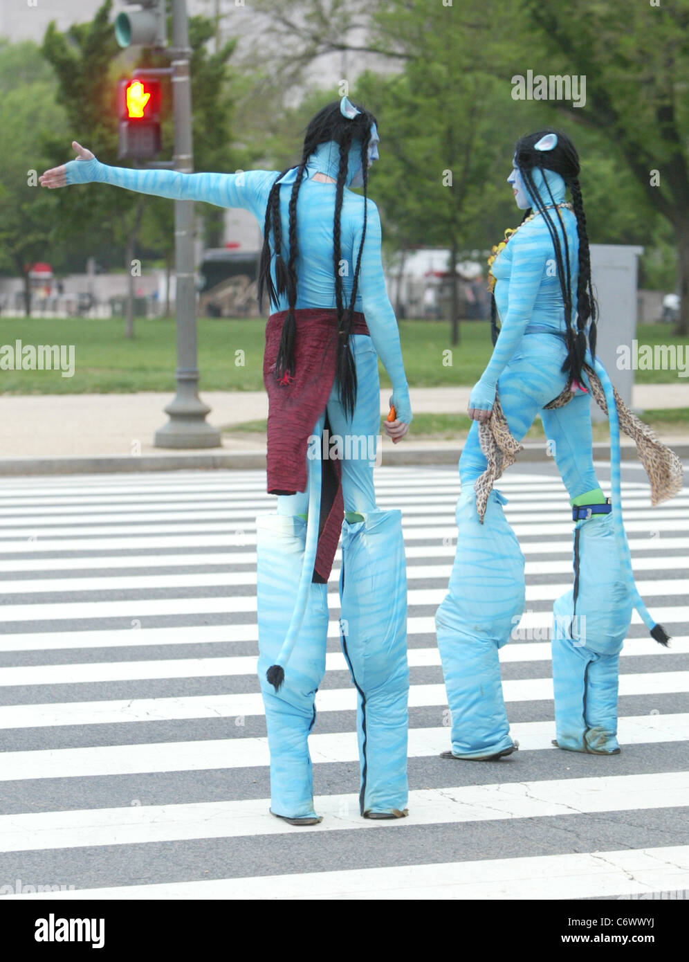 People dressed in Avatar Costumes leaving The Climate Rally Earth Day ...