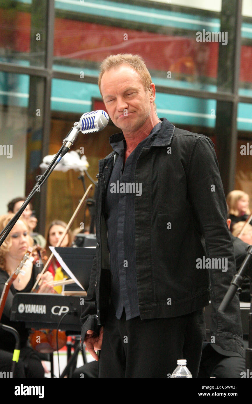 Sting aka Gordon Sumner performing at the opening NBC Today show Toyota ...