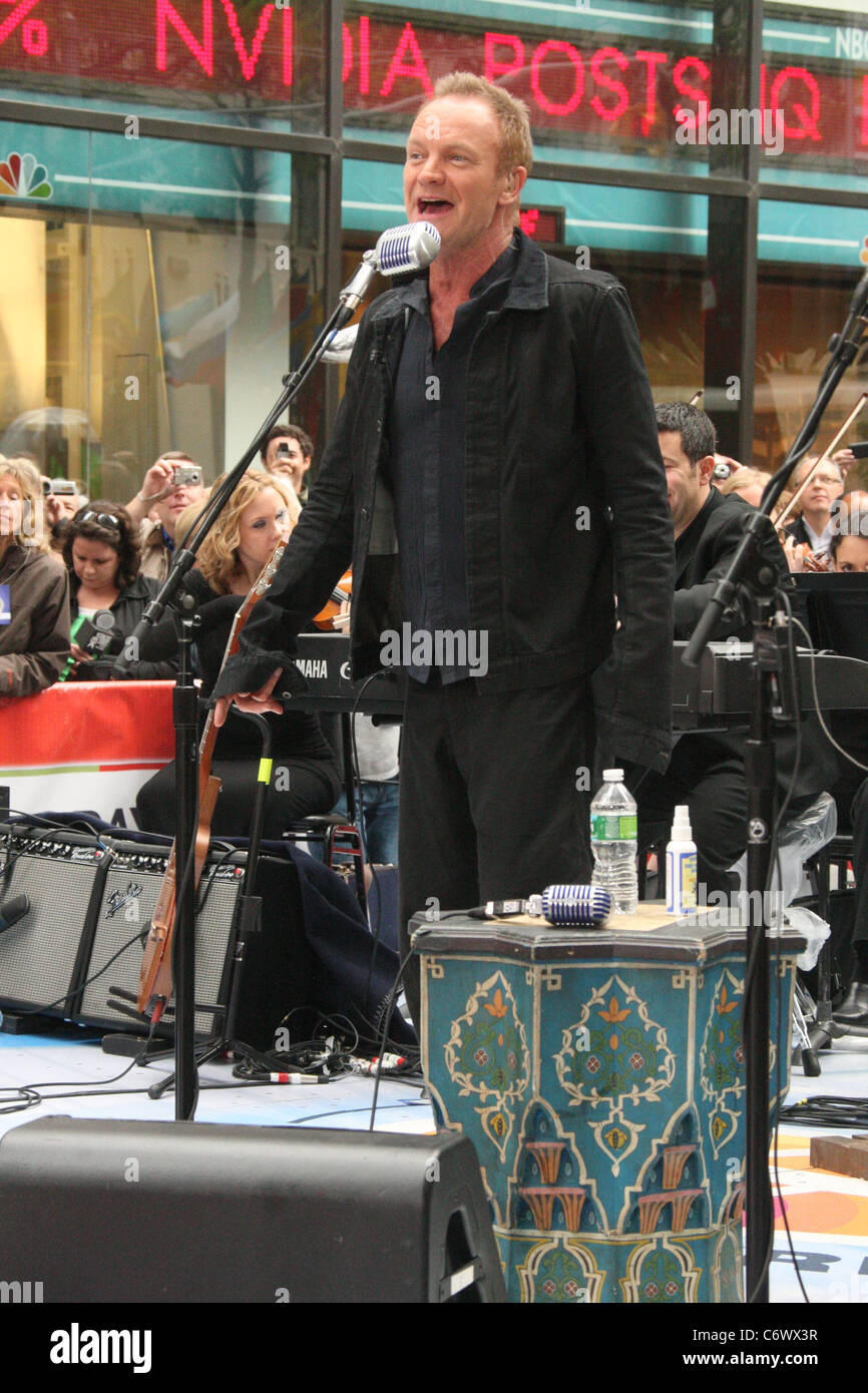 Sting aka Gordon Sumner performing at the opening NBC Today show Toyota ...