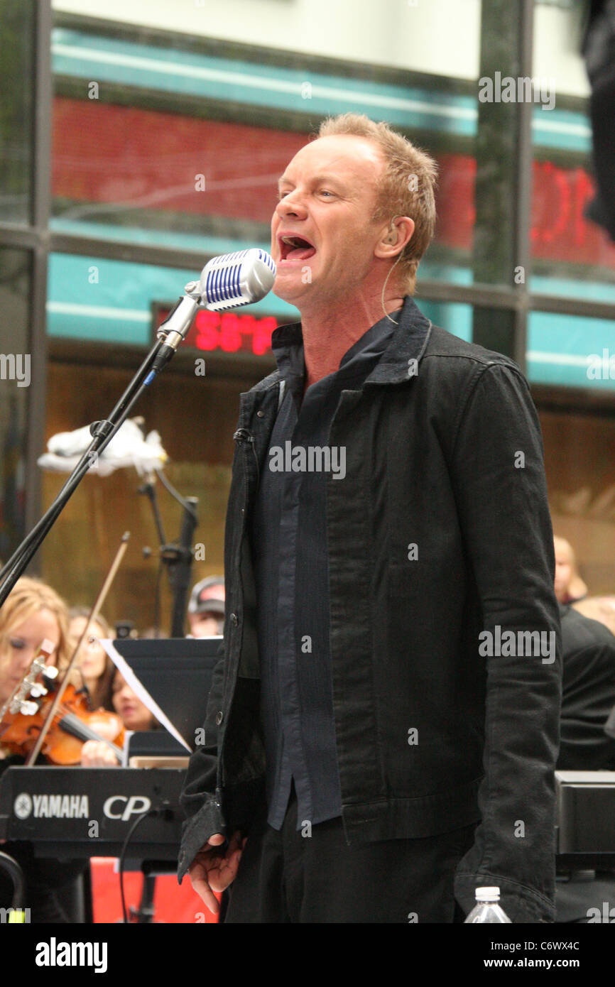 Sting aka Gordon Sumner performing at the opening NBC Today show Toyota ...