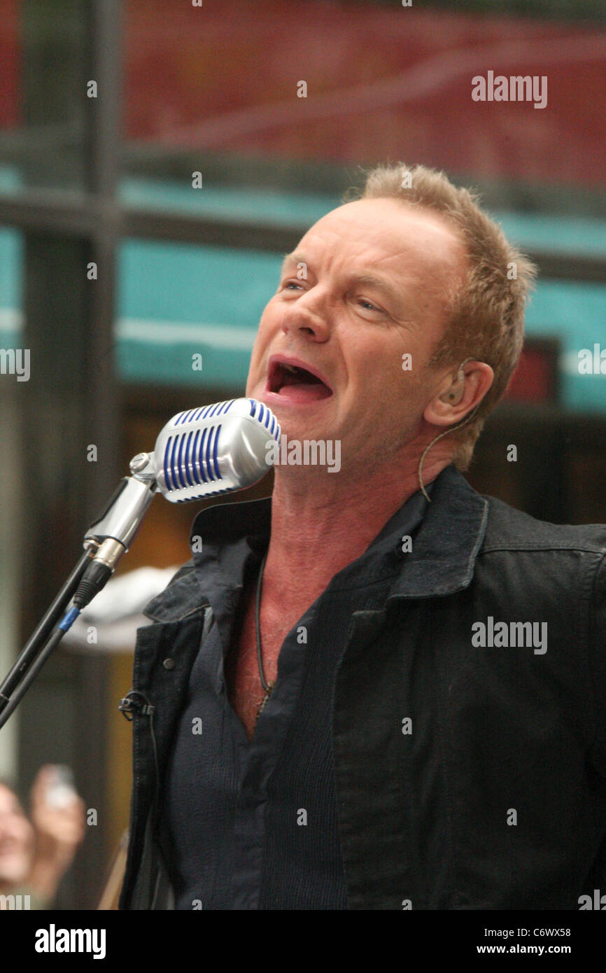 Sting aka Gordon Sumner performing at the opening NBC Today show Toyota ...