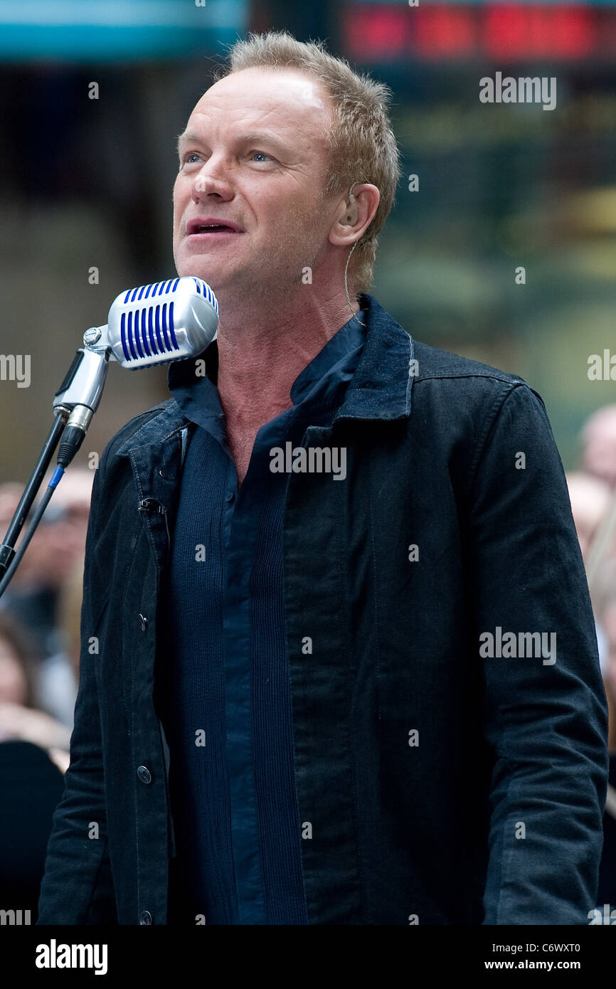 Sting aka Gordon Sumner performing at the opening NBC Today show Toyota ...