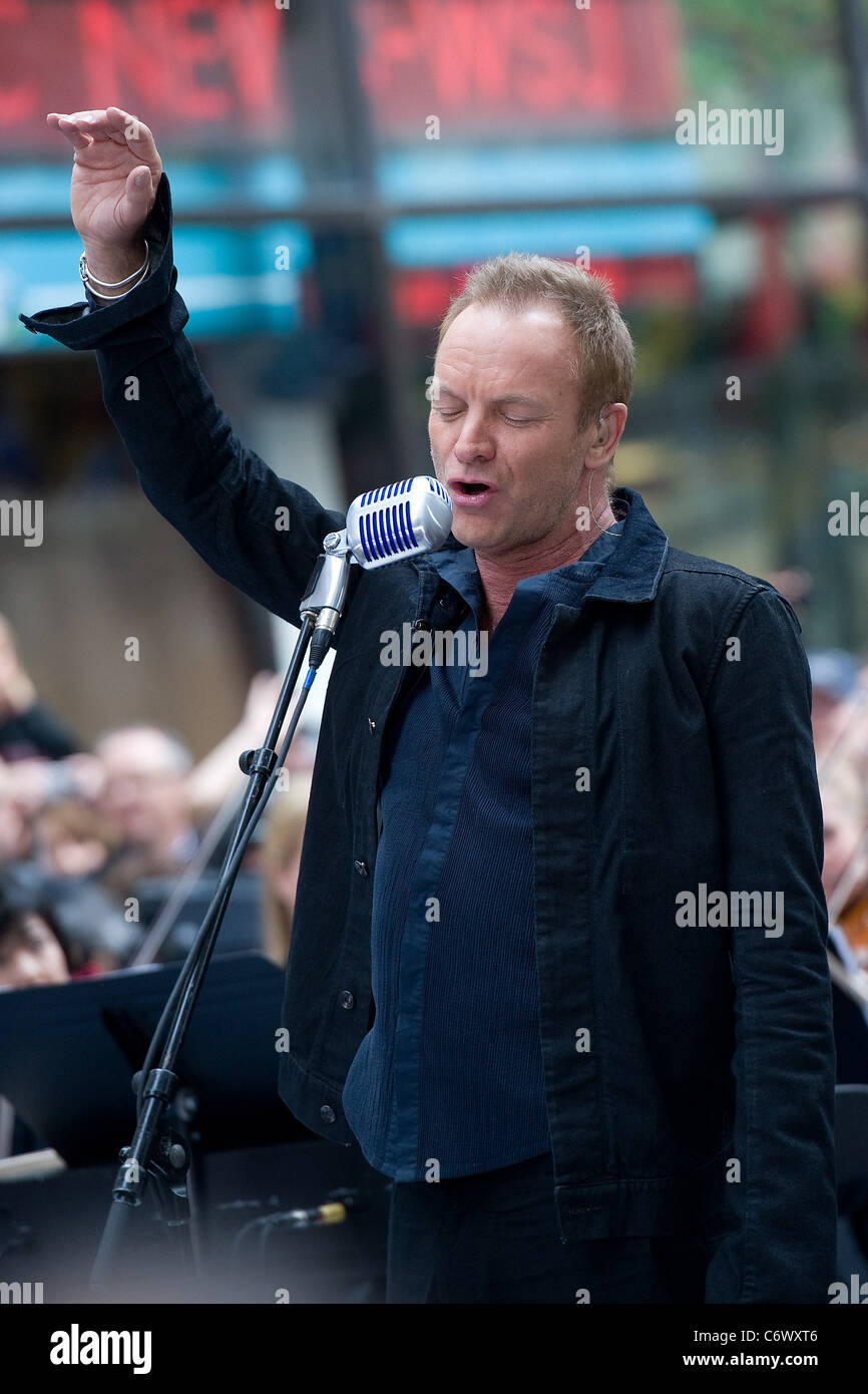 Sting aka Gordon Sumner performing at the opening NBC Today show Toyota ...