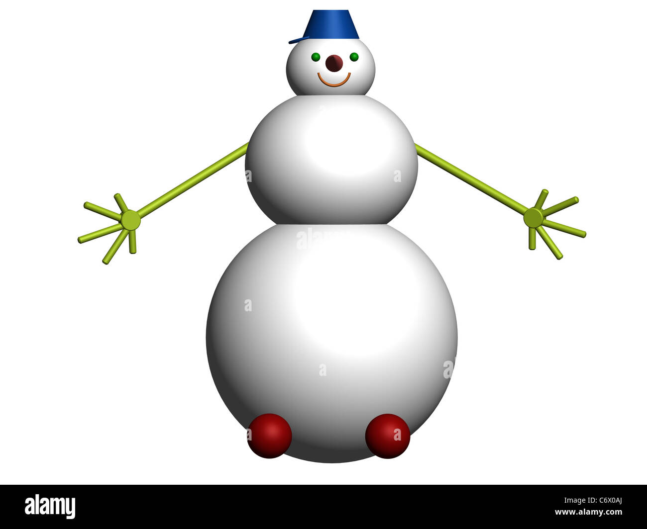 3D snowman illustration Stock Photo - Alamy