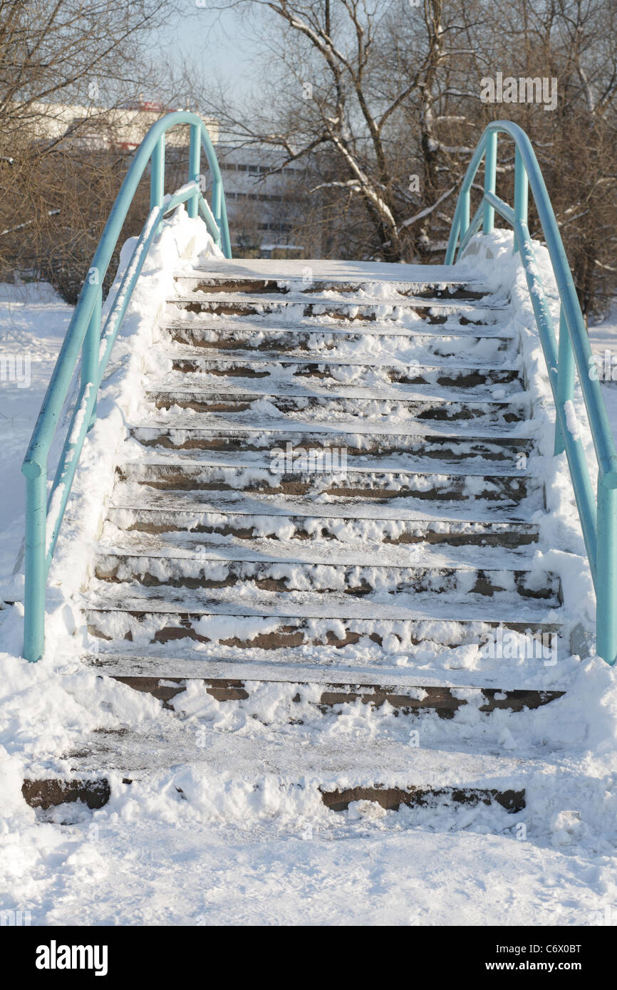Winter bridge over ice hi-res stock photography and images - Alamy
