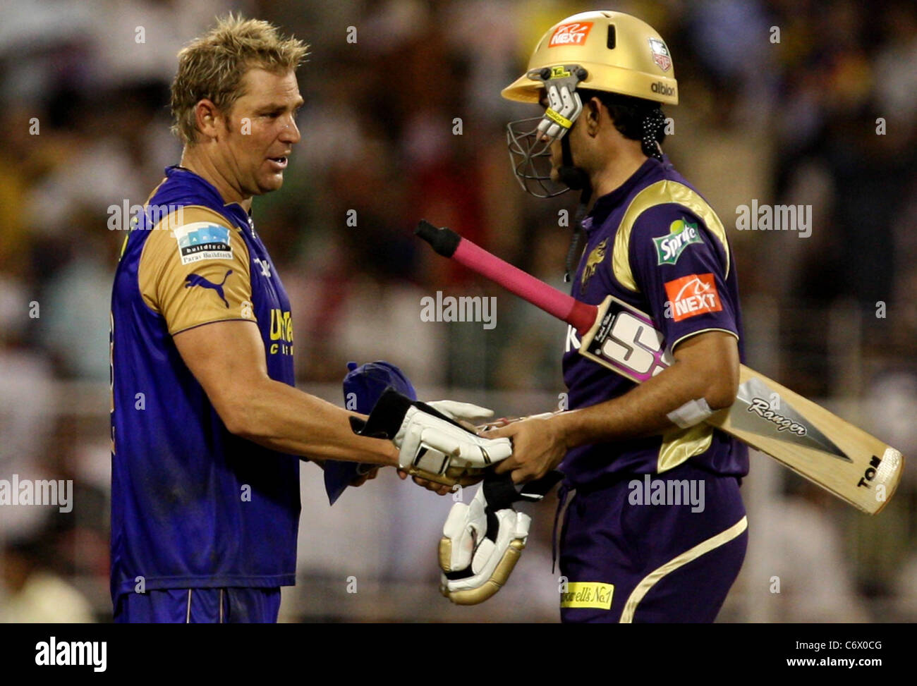 Kolkata Knight Riders Captain Sourav Ganguly and Rajasthan Royals ...