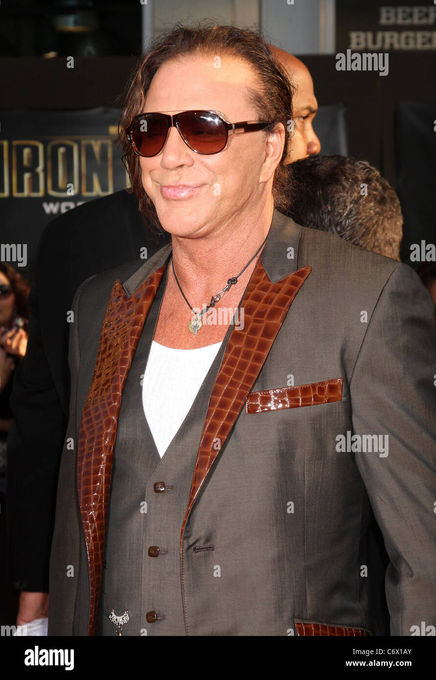 Mickey Rourke arrives at the 'Iron Man 2' world premiere held at El ...