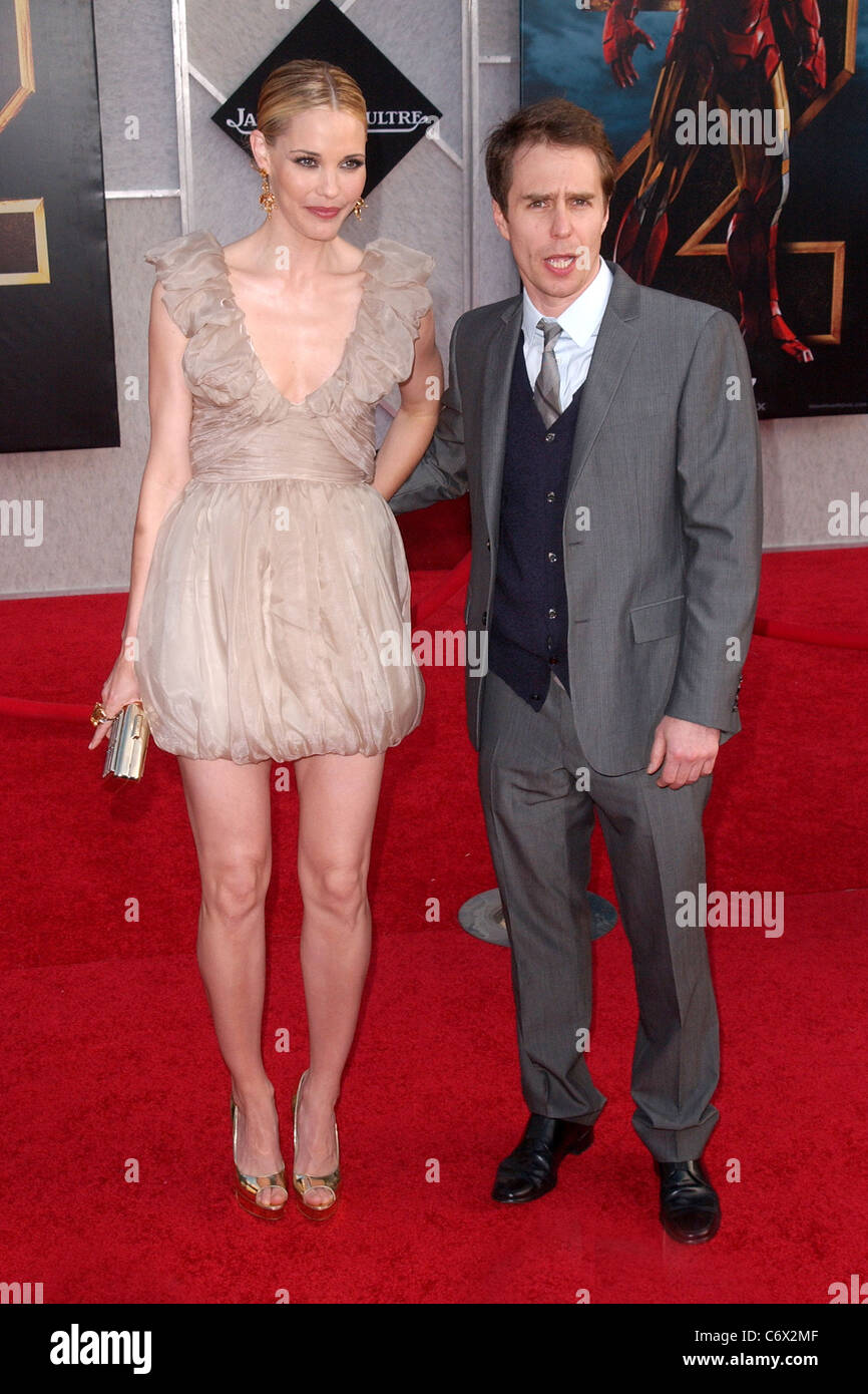 Leslie Bibb And Sam Rockwell Arrive At The Iron Man 2 World Premiere
