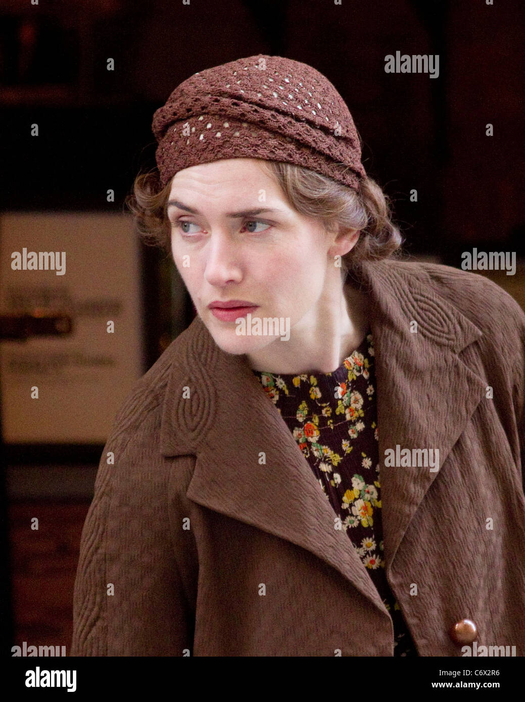 Actress Kate Winslet on her first day of shooting of 'Mildred Pierce ...