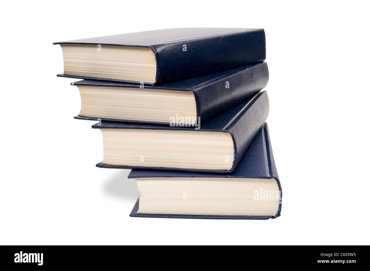 Four book of dark blue colour it is isolated on a white background ...