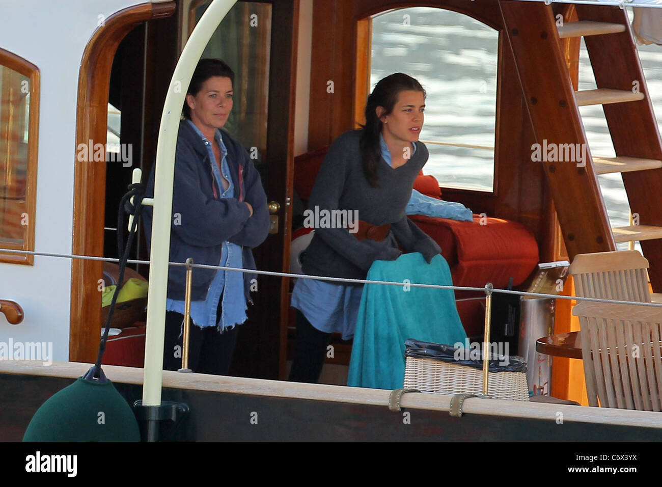 Princess Caroline and Princess Charlotte of Monaco The boat Pacha III ...