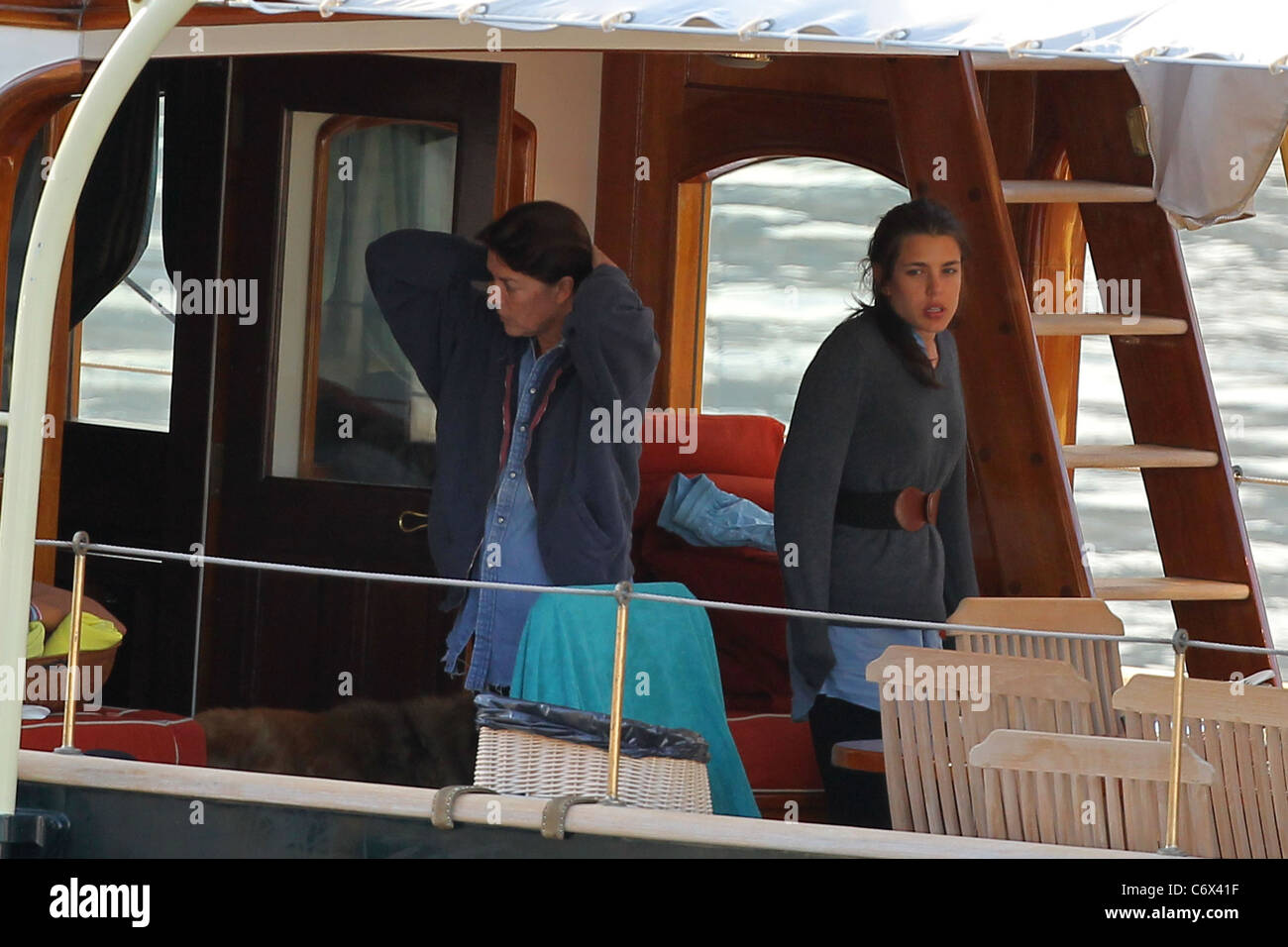 Princess Caroline and Princess Charlotte of Monaco The boat Pacha III ...