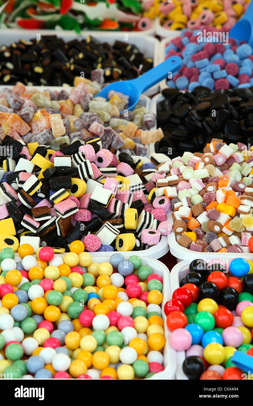 A selection of colorful candy Stock Photo - Alamy