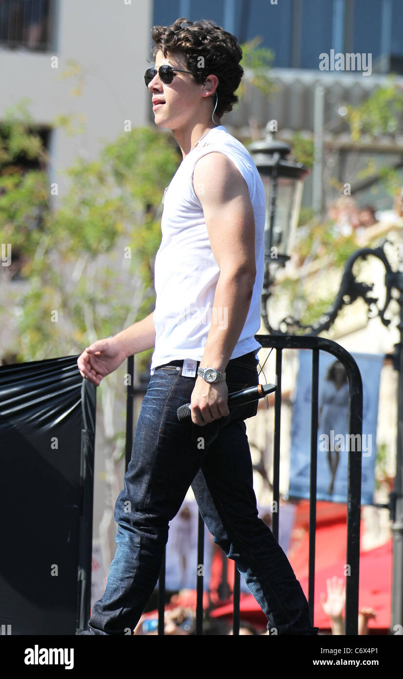 Joe Jonas Jonas Brothers performing live on stage at The Grove Los ...