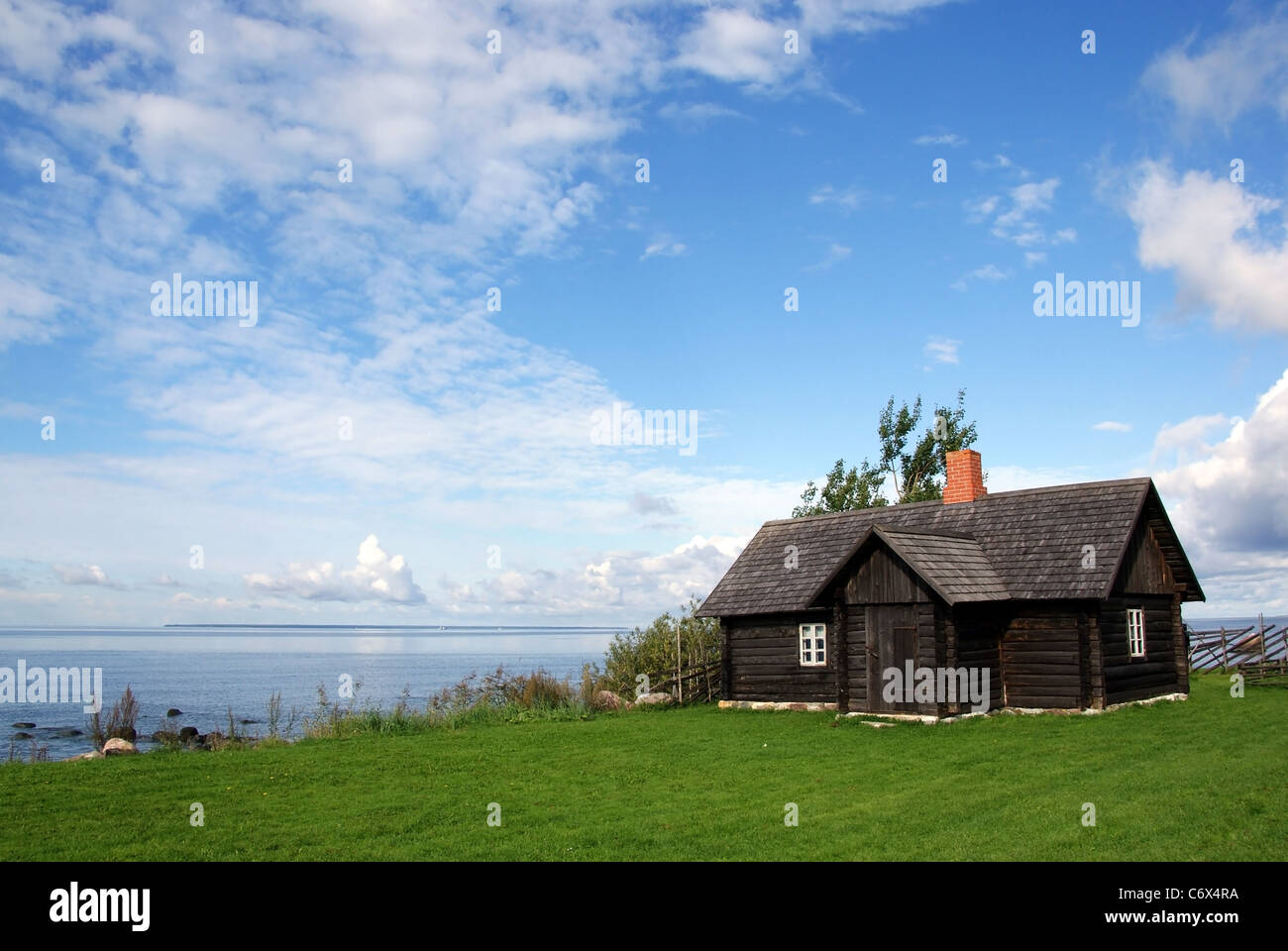Wooden apartment house in a countryside Stock Photo - Alamy