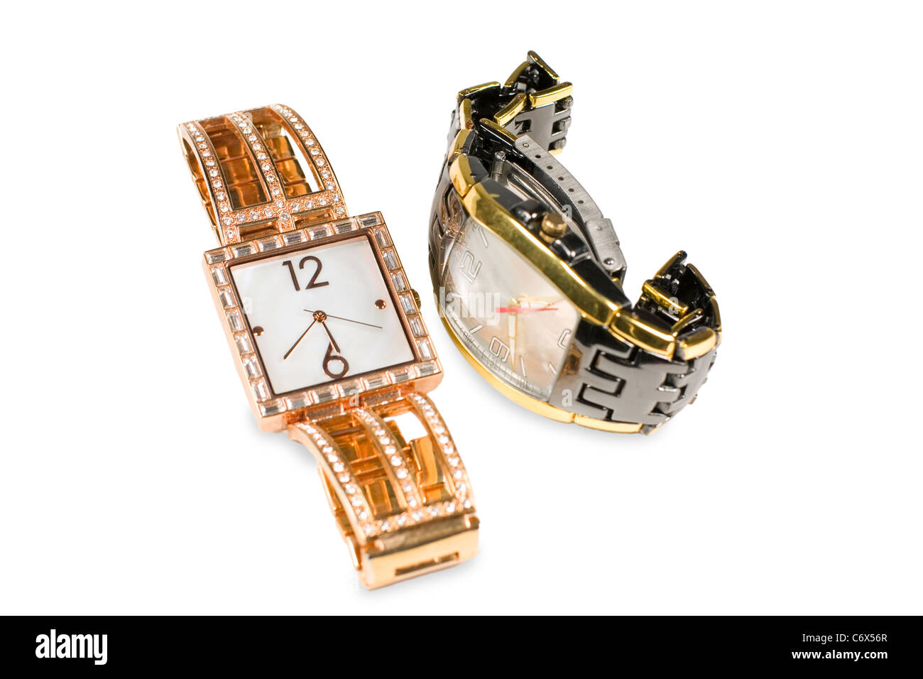Two female watchs it is isolated on a white background Stock Photo - Alamy