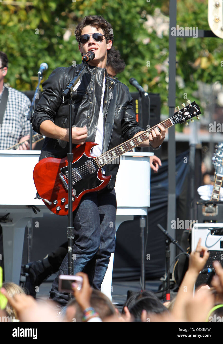 Joe Jonas Jonas Brothers performing live on stage at The Grove Los ...