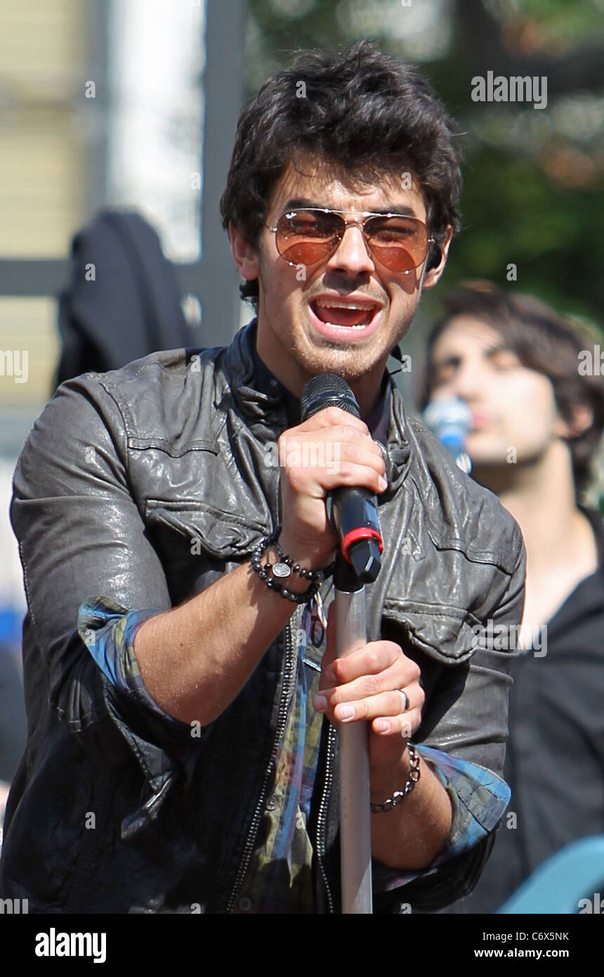 Nick Jonas Jonas Brothers performing live on stage at The Grove Los ...