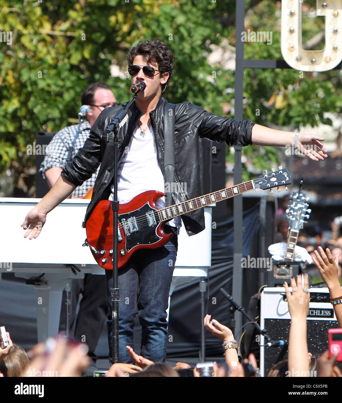 Joe Jonas Jonas Brothers performing live on stage at The Grove Los ...
