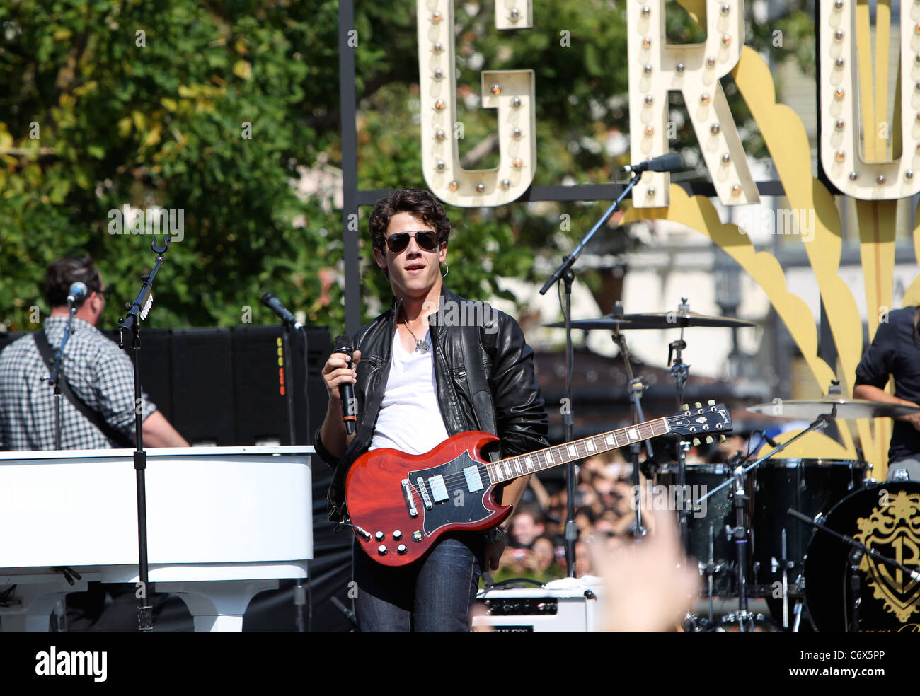 Joe Jonas Jonas Brothers performing live on stage at The Grove Los ...