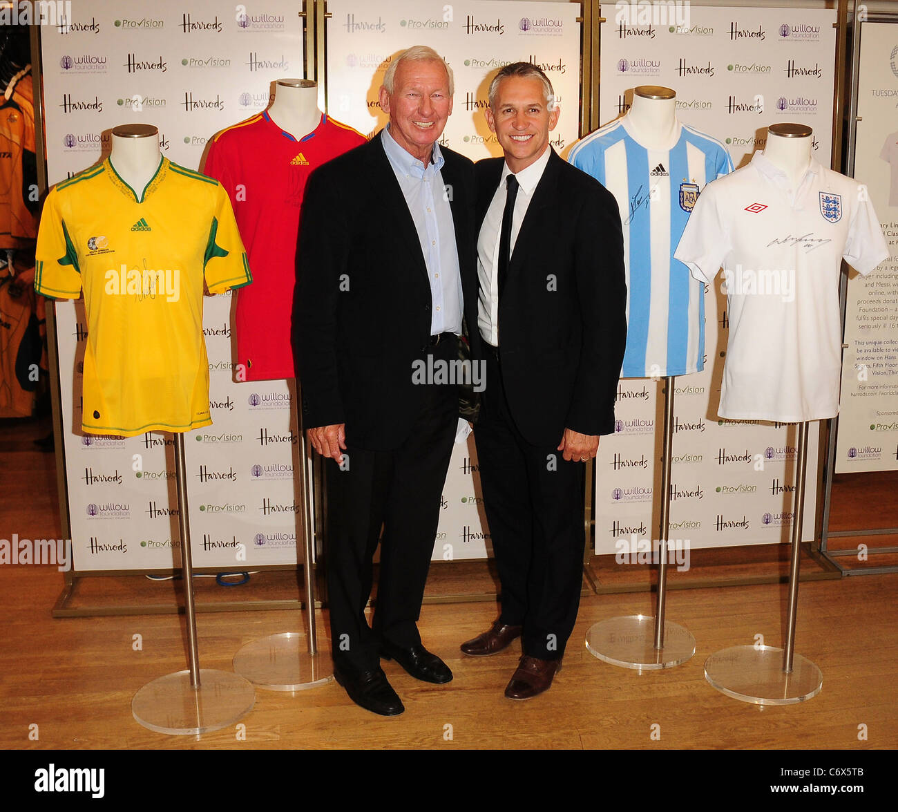 Bob Wilson and Gary Lineker Launch of 'Football Auction' for the Willow ...